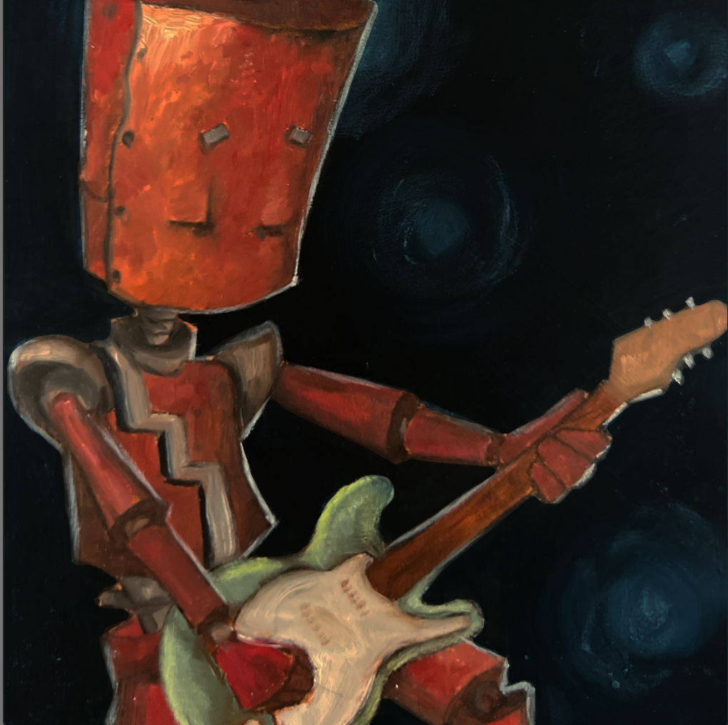 Electric Guitar Bot print | ROBOTS IN ROWBOATS LLC